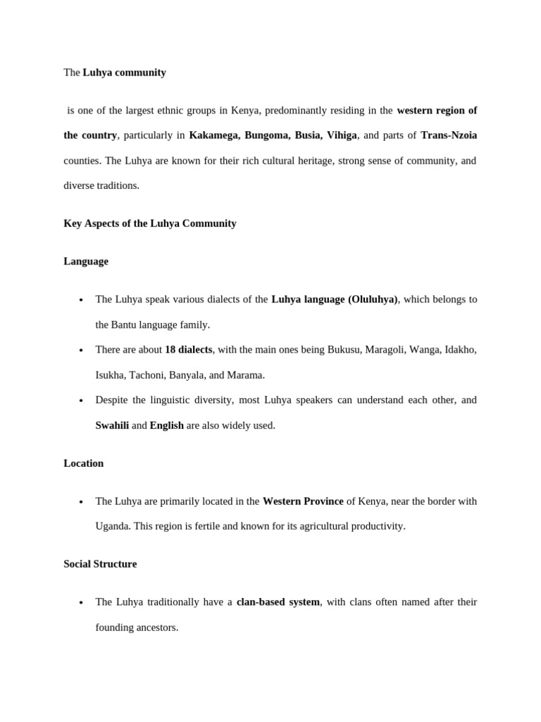 The Luhya Community | PDF | Travel | Religion & Spirituality