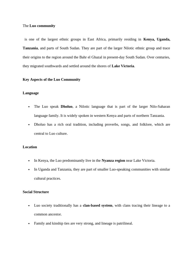 The Luo Community | PDF
