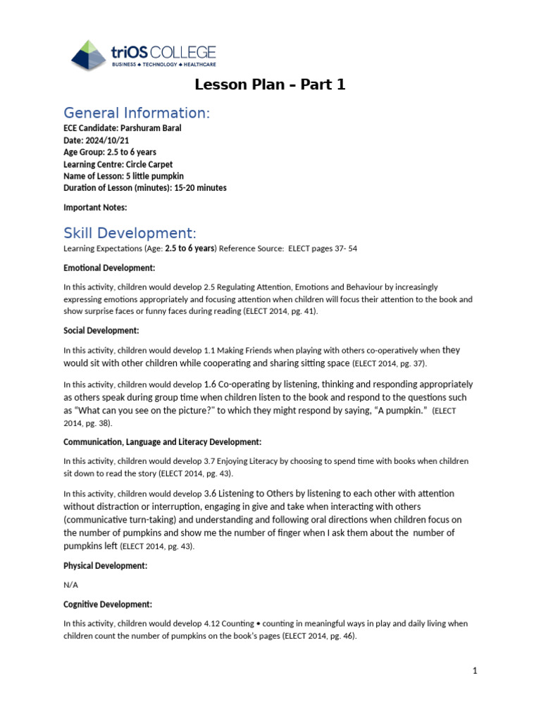 Lesson Plan Template F24 | PDF | Attention | Cognition