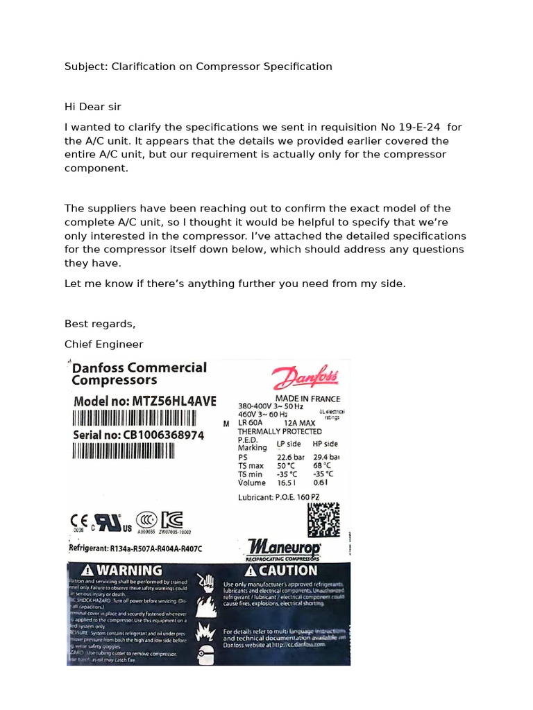 AC Compressor Unit | PDF