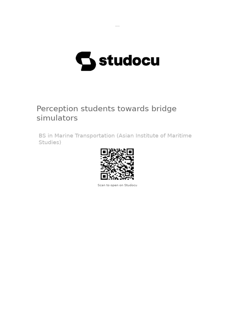 Perception Students Towards Bridge Simulators | PDF | Simulation ...