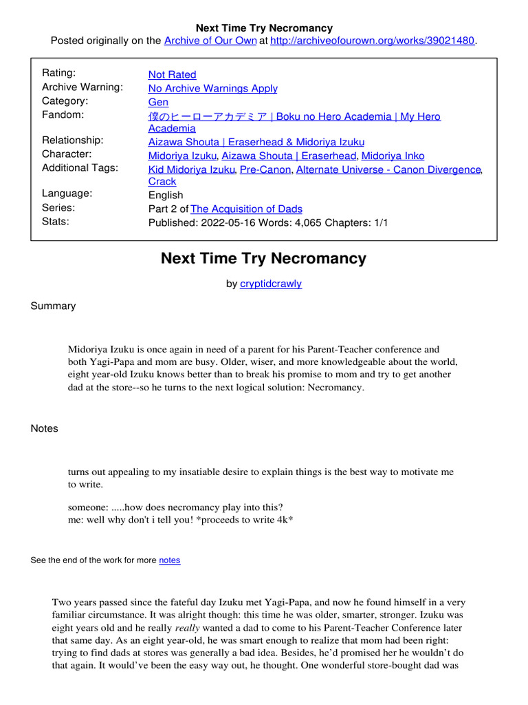 Next Time Try Necromancy | PDF | Language Arts & Discipline | General ...