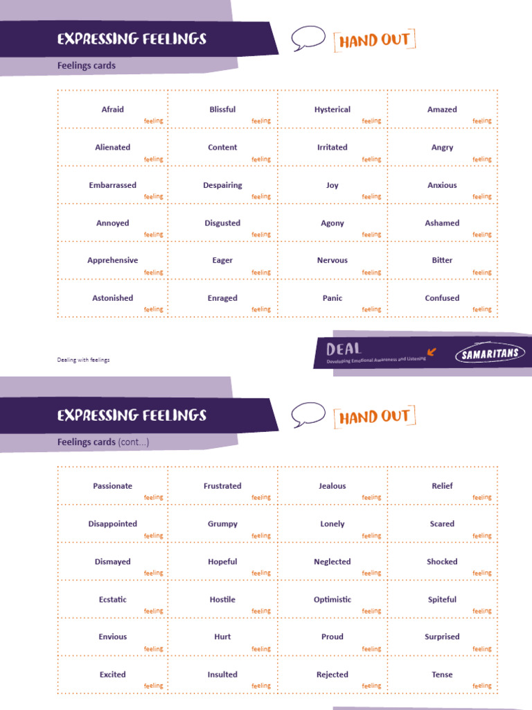 Feelings_Cards | PDF | Emotions | Psychology