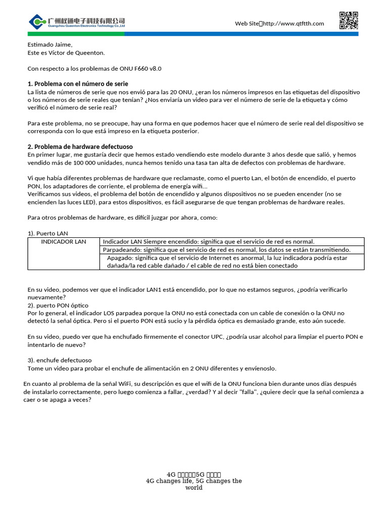Problemas y Soluciones ONU F660 V8 | PDF | Hardware de la computadora ...