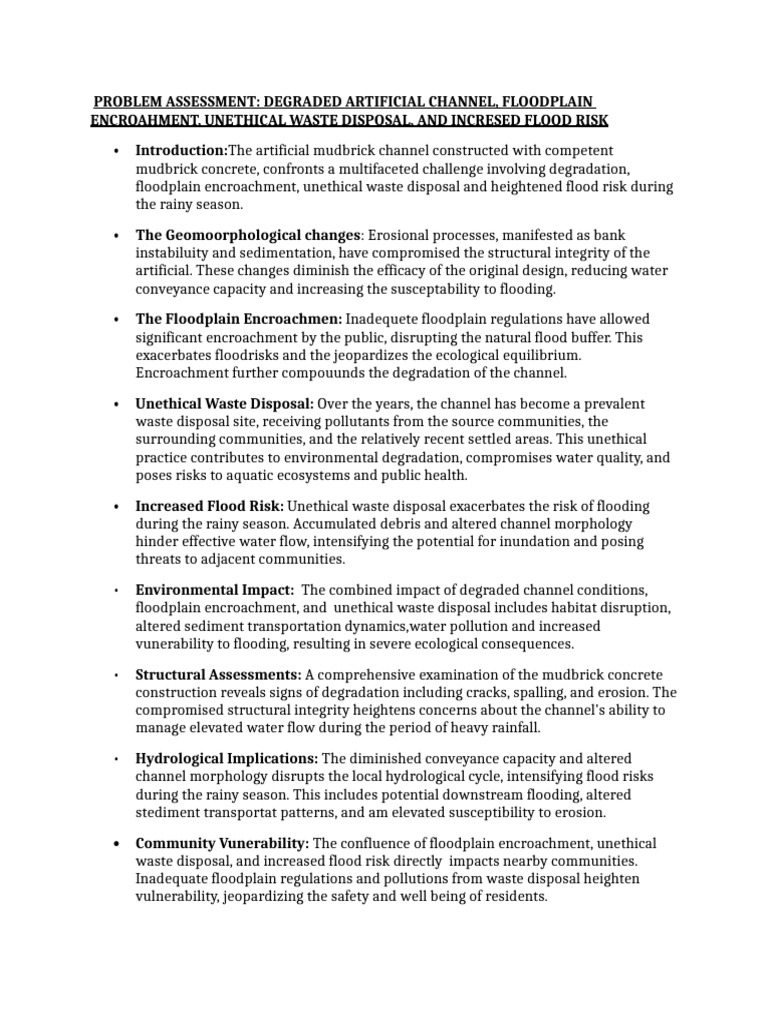 Problem Assessment of Samba Gutter | PDF | Flood | Floodplain