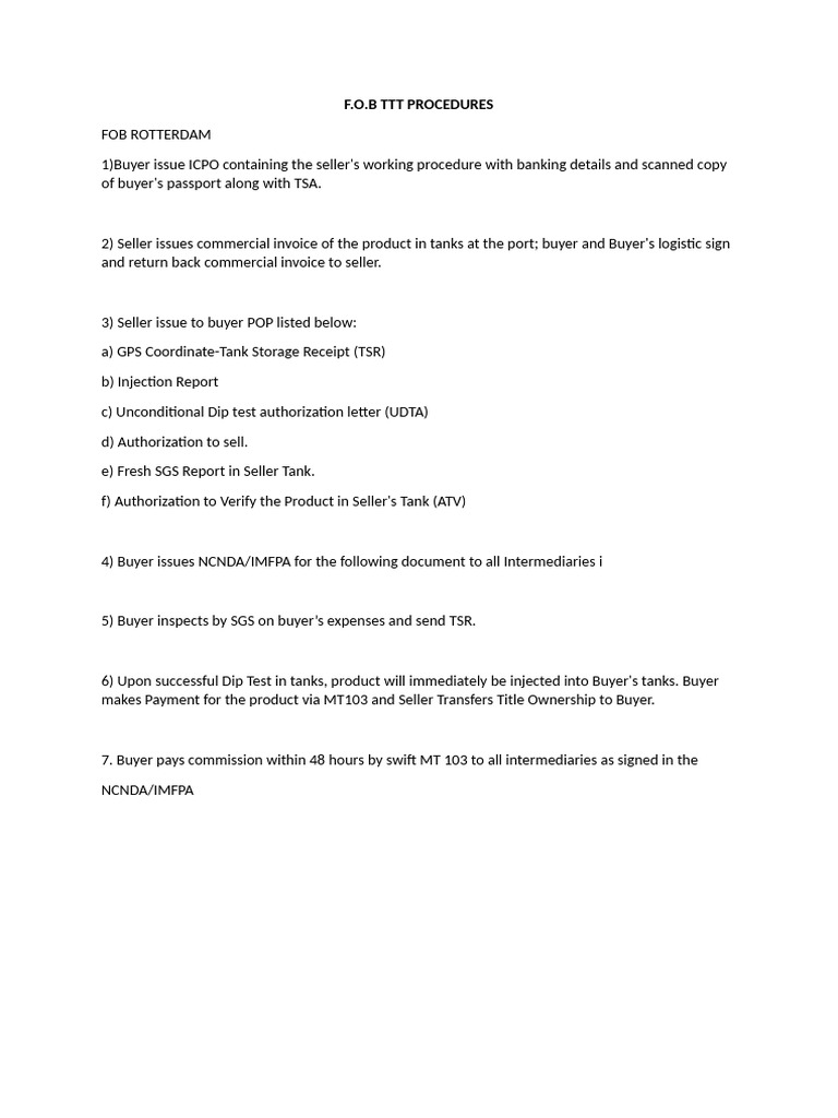 TTT Procedure 18-12 | PDF