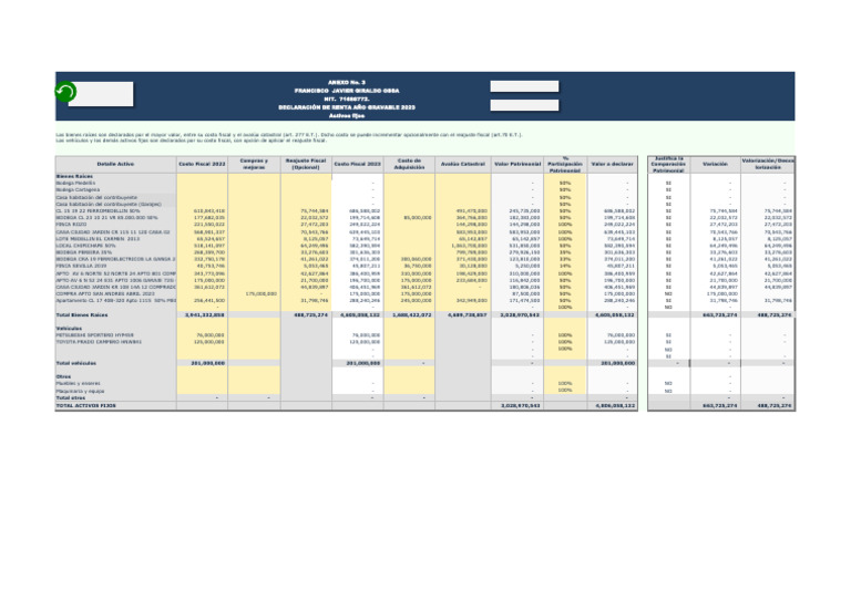TDR-Naturales-2023 Francisco Javier Giraldo Activos Fijos | PDF | Bienes raíces