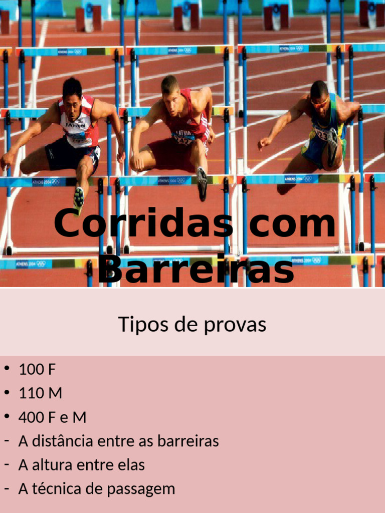 Aula 5 BIA BICALHO Corridas Com Barreiras | PDF | Atletismo (esporte)