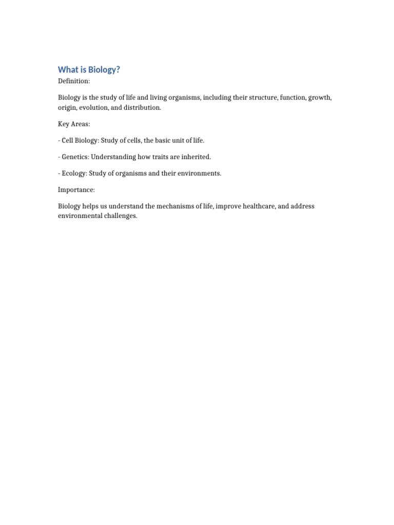 Intro to Biology for Beginners | PDF