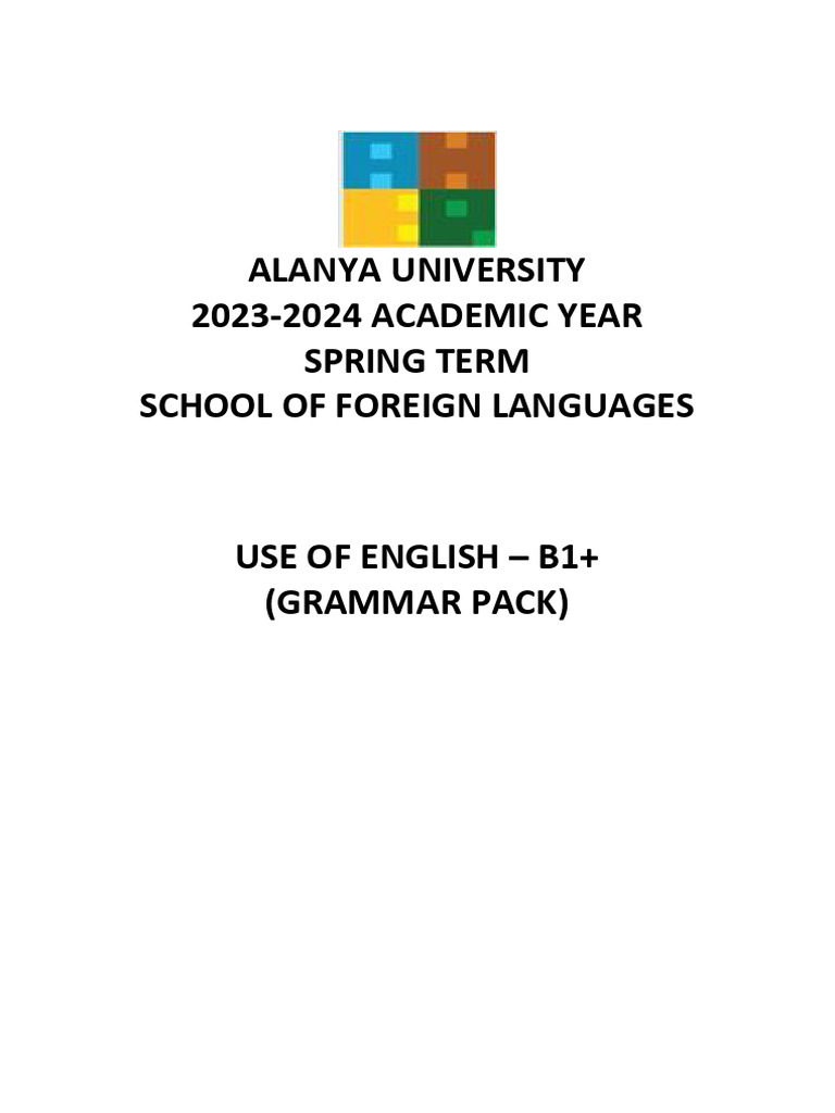2023-2024 Spring GrammarPack B1+ Elementary Student | PDF | Question ...