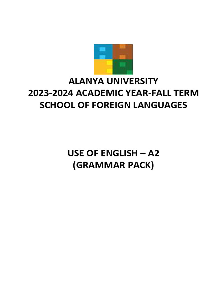 A2 English Grammar Pack Overview | PDF | Adjective | Workweek And Weekend