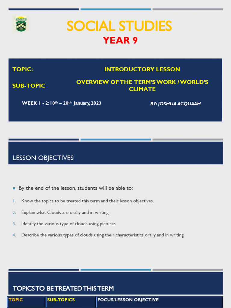 Year 9 Social Studies: Cloud Formation | PDF | Cloud | Earth Sciences