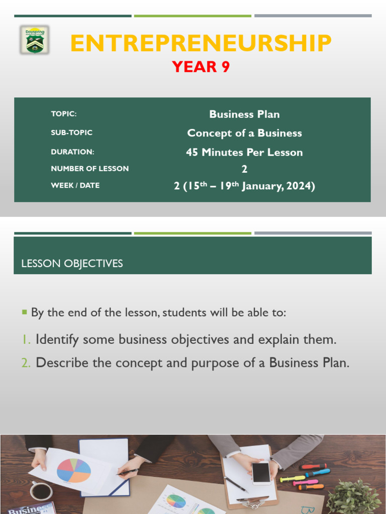 Week 2 Entrepreneurship Year 9 | PDF