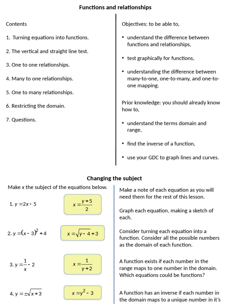 Understanding Functions and Relationships | PDF | Function (Mathematics ...