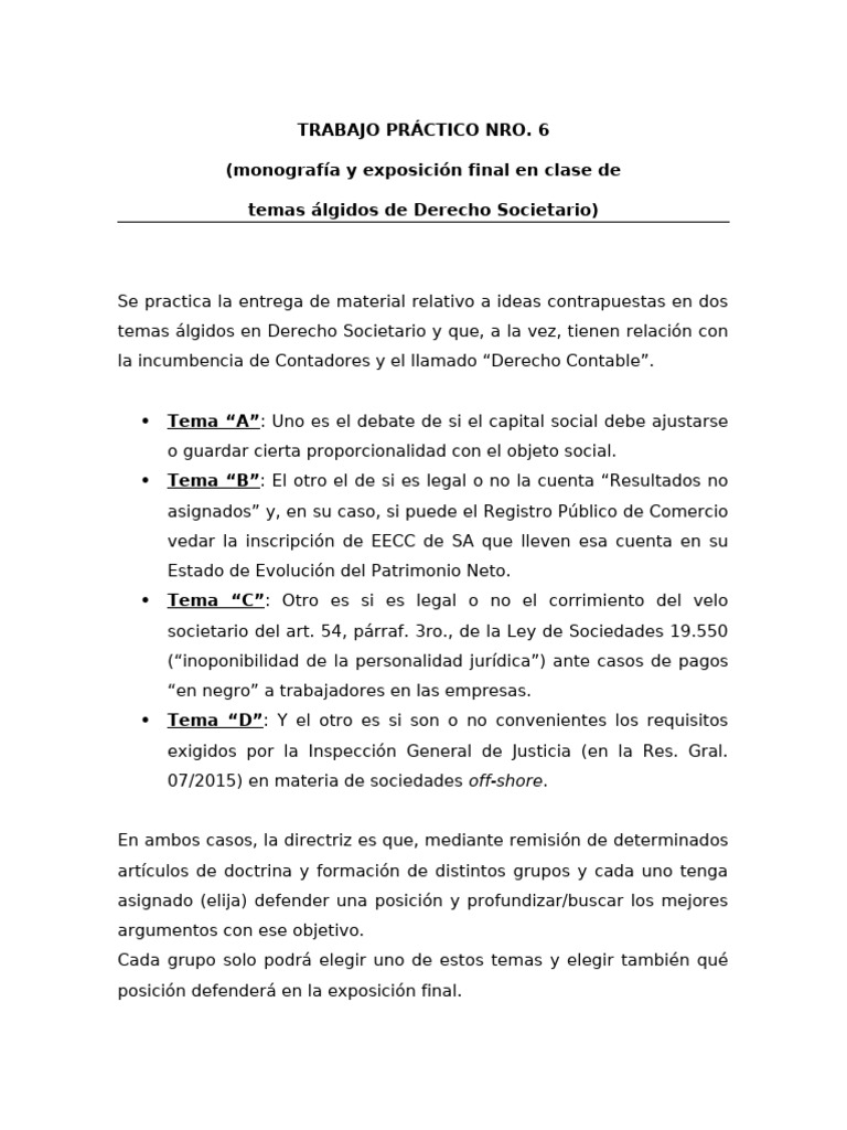 UNER. Trabajo Práctico (Nro. 6) (Exposición Final) | PDF | Finanzas y ...