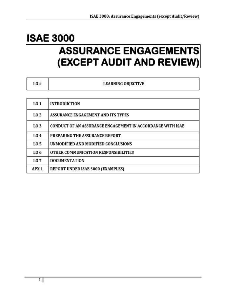 ISAE 3000 Other Assurance Engagements | PDF | Audit | Business
