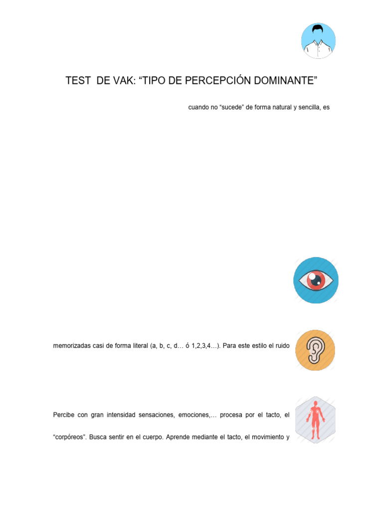 Test tipo VAK | PDF | Percepción | Aprendizaje
