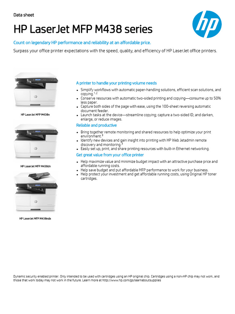 438 Series HP | PDF | Printer (Computing) | Hewlett Packard