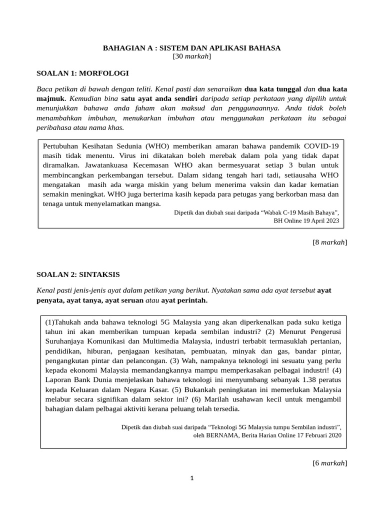 Soalan Pentaksiran 1 Ting4 | PDF