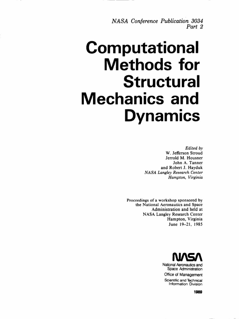 Computational Methods Structural Mechanics and Dynamics: Conference Publication 3034 | PDF ...
