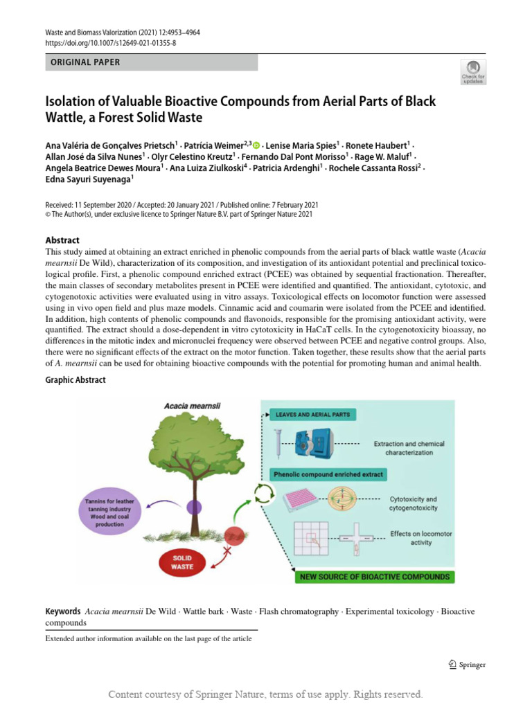 Isolation Of Valuable Bioactive Compounds From Aer Pdf Polyphenol Cytotoxicity