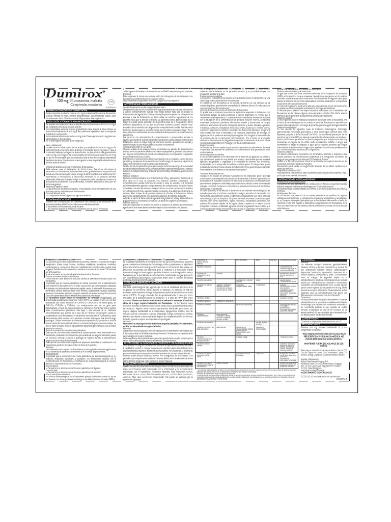 Dumirox 1 | PDF | Inhibidor selectivo de la recaptación de serotonina ...