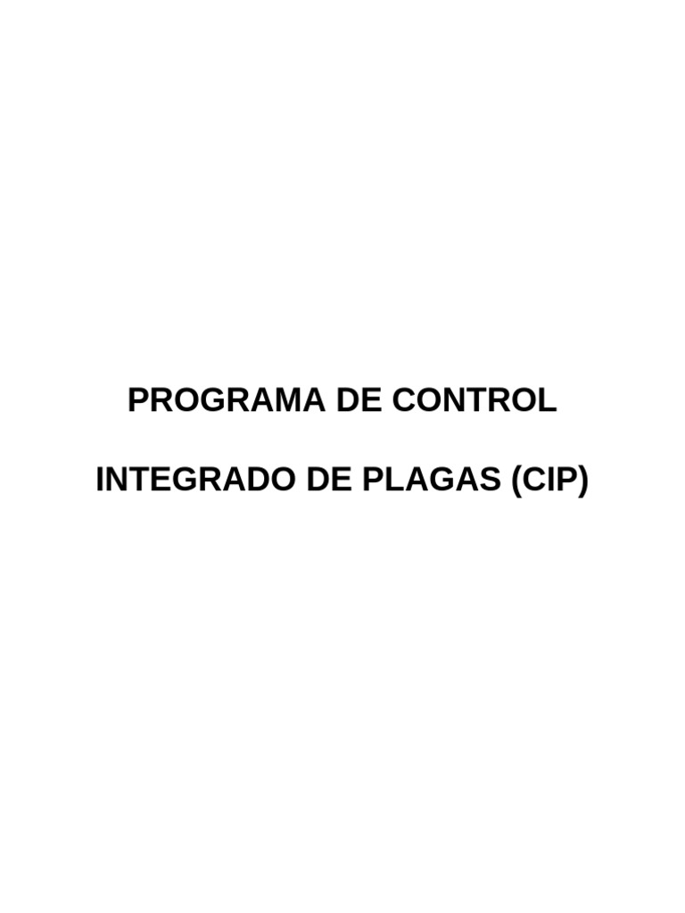 Programa Control de Plagas | PDF | Plaga (organismo) | Pesticida