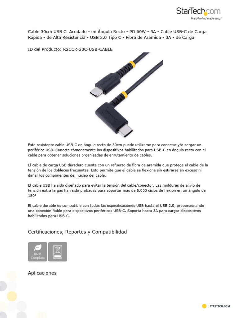 r2ccr 30c Usb Cable - Datasheet Es | PDF | USB | Ingeniería Informática