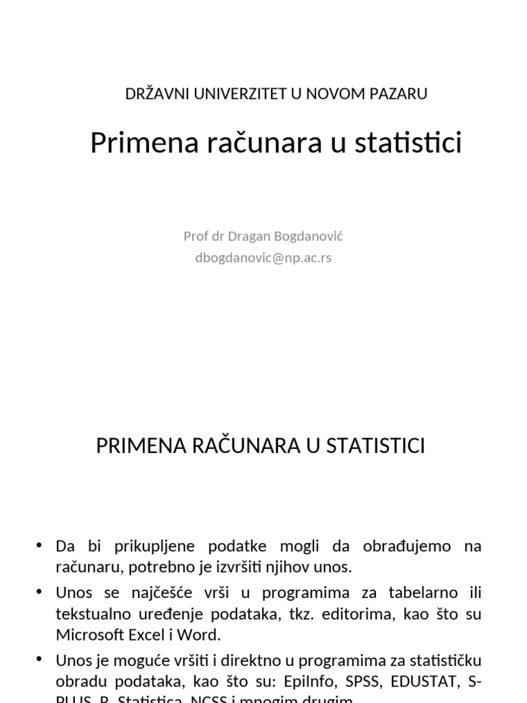 14 Primena Racunara U Statistici 2 | PDF