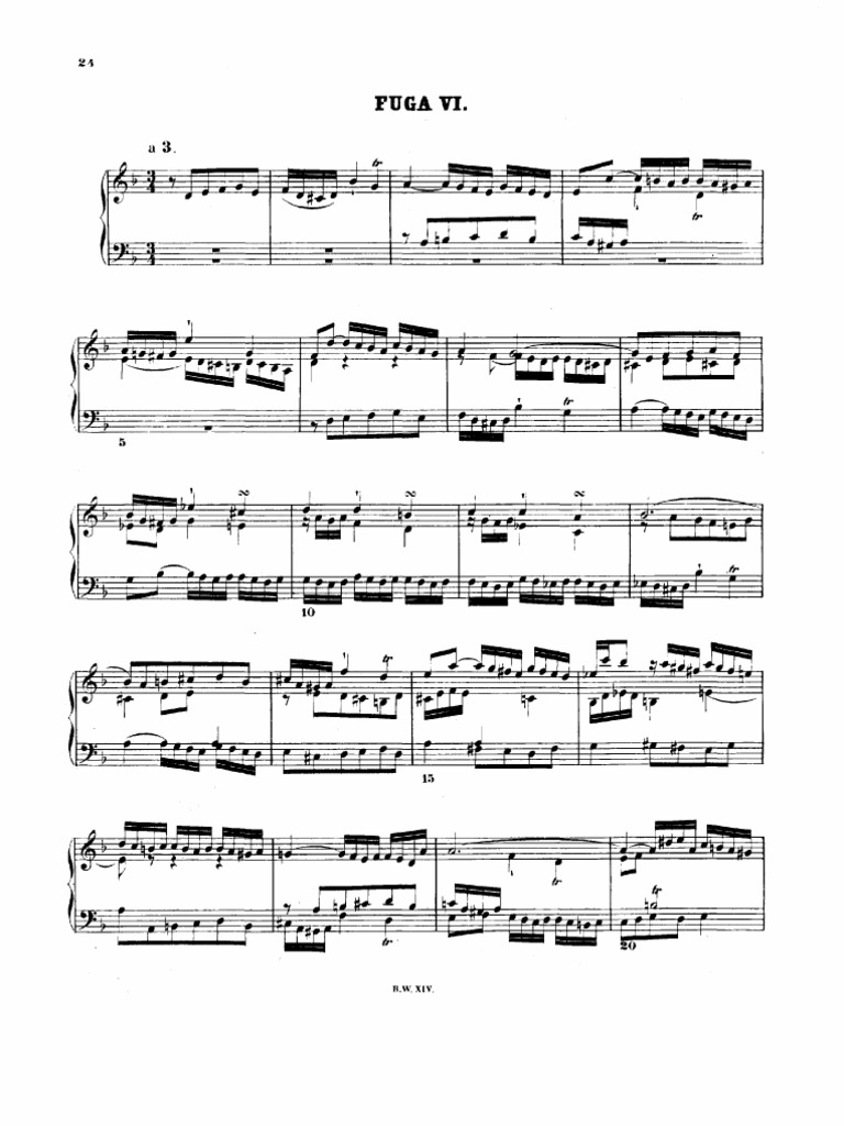 ? Bach - Well-Tempered Clavier - Fuga VI | PDF