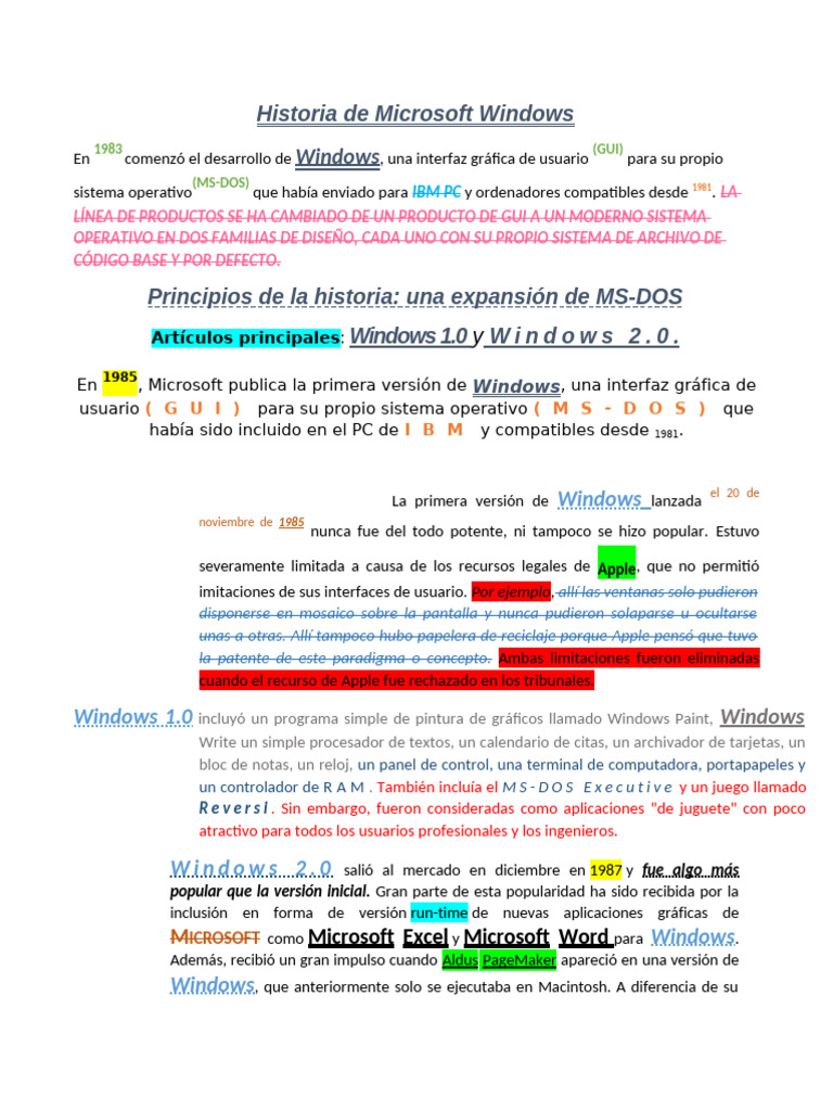 Evolución de Microsoft Windows: 1985-1987 | PDF | Interfaces gráficas ...