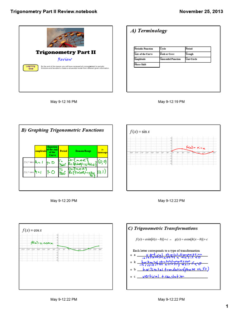 3u Trig2 Review Per2 1125 | PDF | Trigonometry | Function (Mathematics)