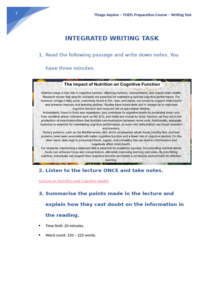 Writing Test - TOEFL iBT Complete | PDF