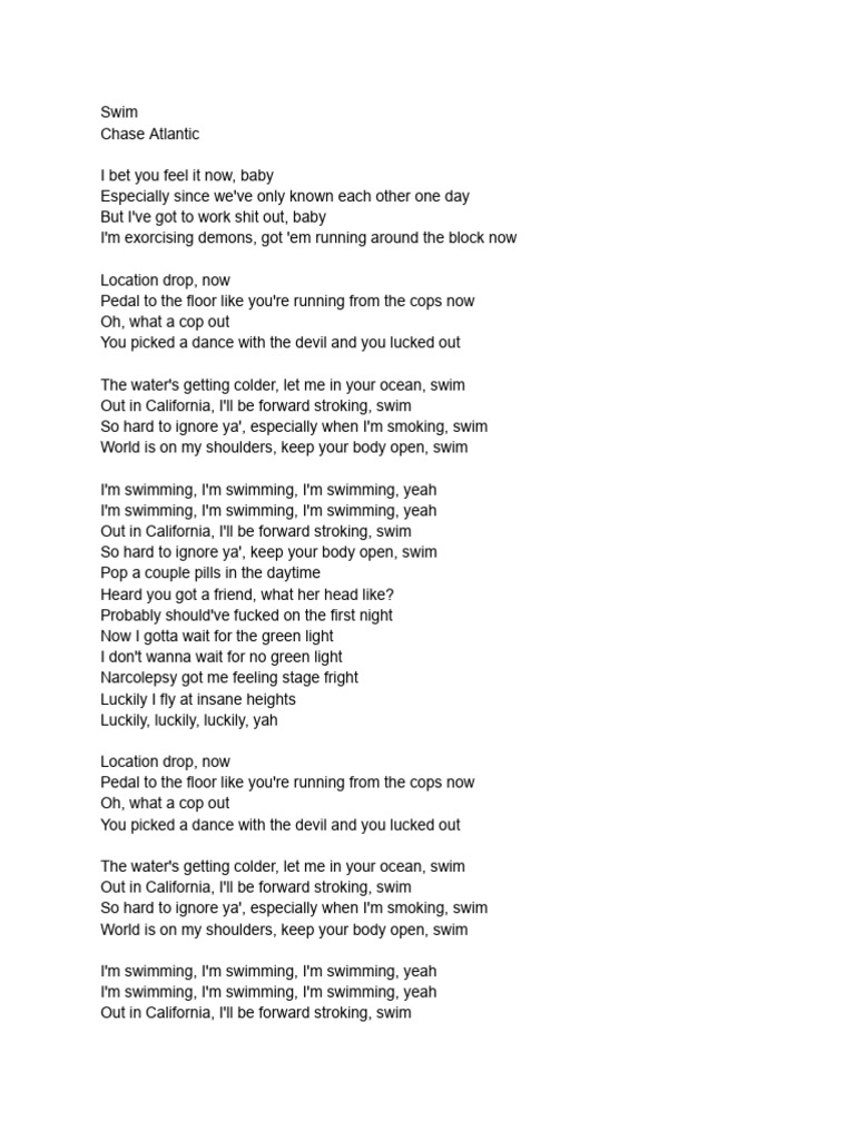 Swim | PDF | Religion & Spirituality | Poetry