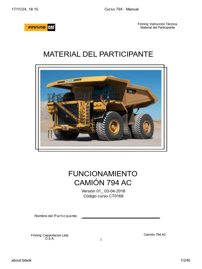 Curso 794 AC - Manual | PDF | Camión | Refrigerante