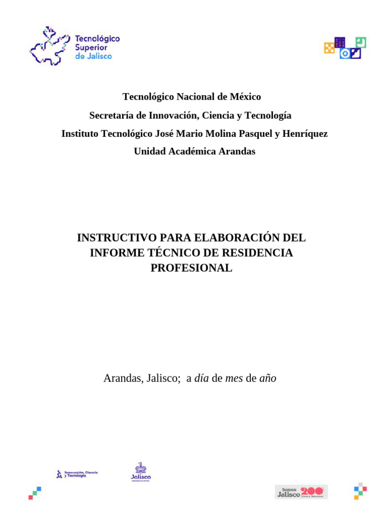 9 Instructivo para Elaboración Del Informe Técnico de Residencia Profesional 2022 | PDF | Teoría ...