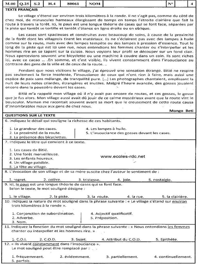 Items Exetat 2017 Anglais Serie B | PDF