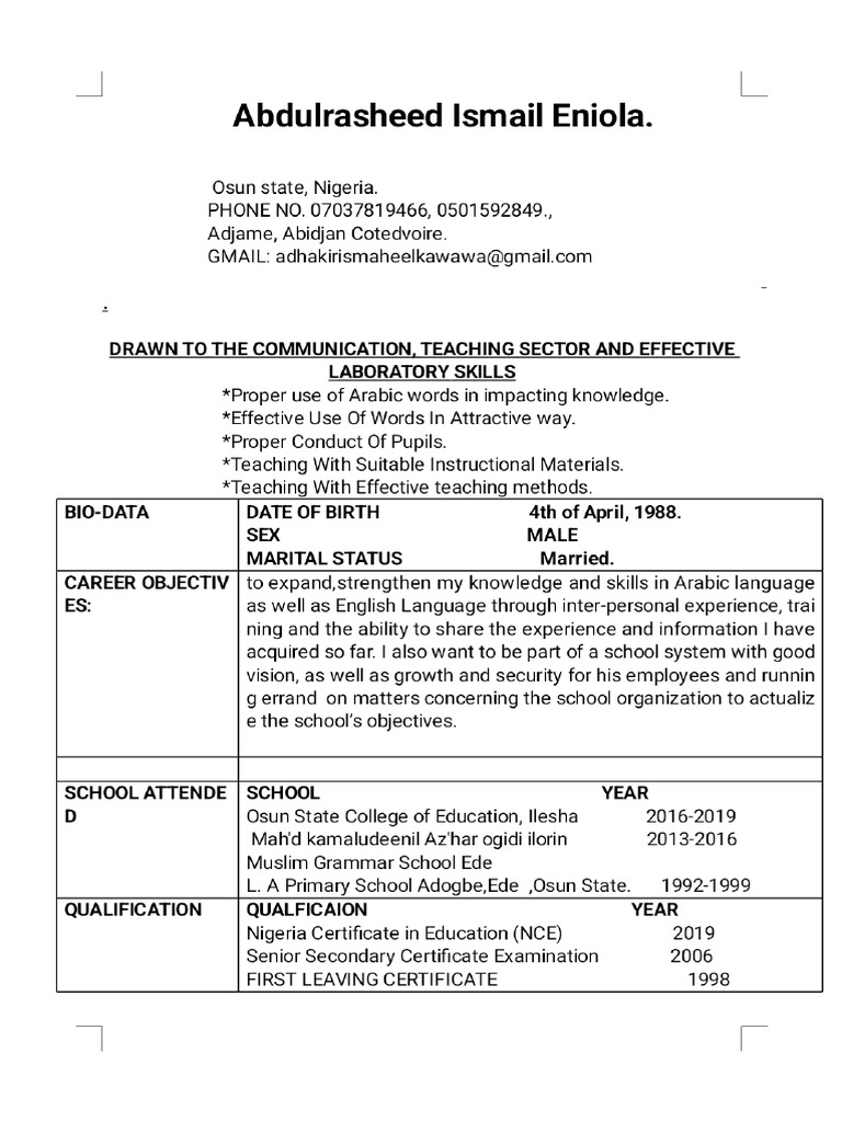 Aderemi CV - Copy - Phoenix | PDF