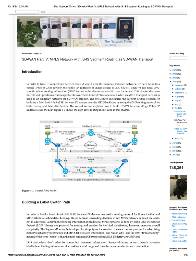 MPLS Network With IS-IS Segment Routing As SD-WAN Transport | PDF