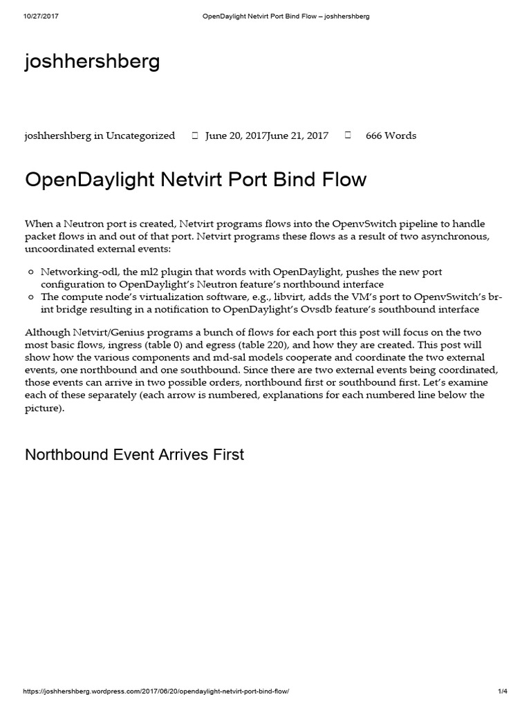 OpenDaylight Netvirt Port Bind Flow - Joshhershberg | PDF | Information Technology | Computer ...