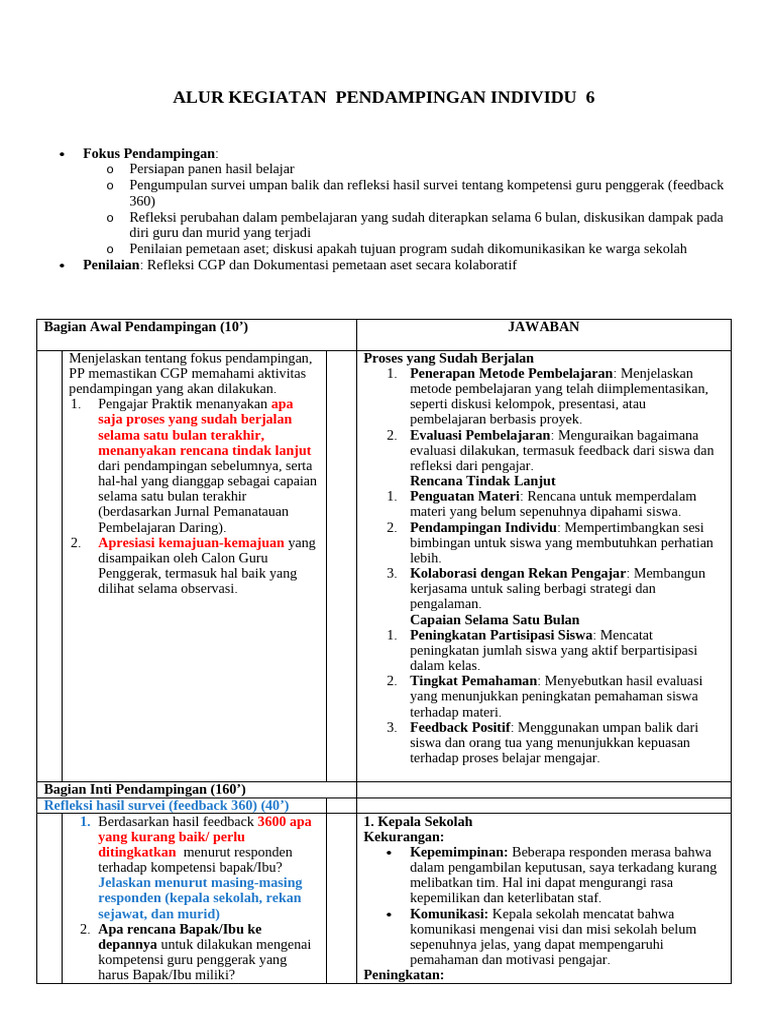 Tolong Isi - ALUR KEGIATAN PI 6 | PDF