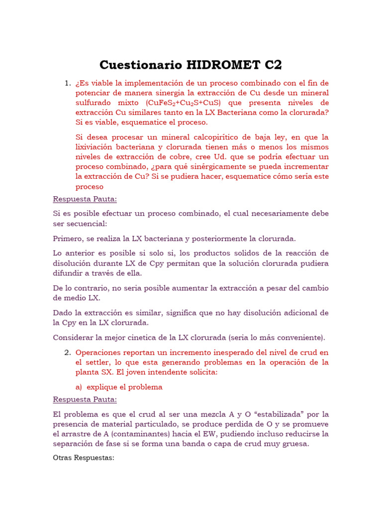 Preguntas Certamen 2 HIDRO | PDF | Ácido | Cloruro