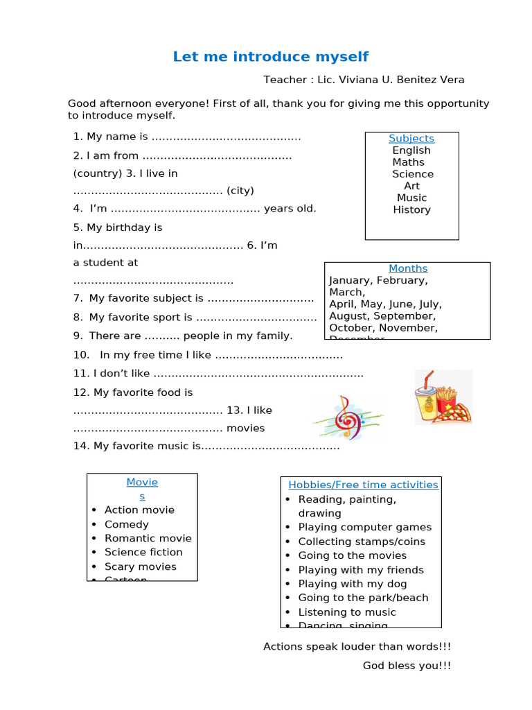 Introduce Myself | PDF