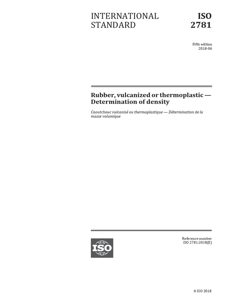 Iso-2781-2018 Ensayo de Densidad Ingles | PDF | International Organization For Standardization ...