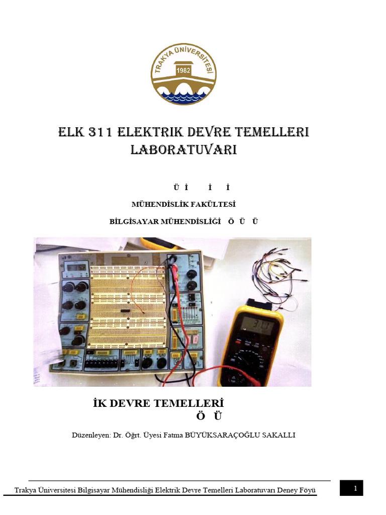 Elk311 Elektrik Devre Temelleri Laboratuvari Fo Yu | PDF