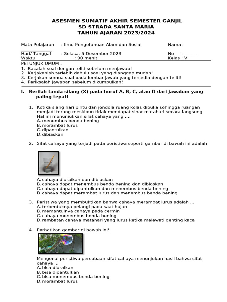 Soal ASAS GANJIL IPAS | PDF