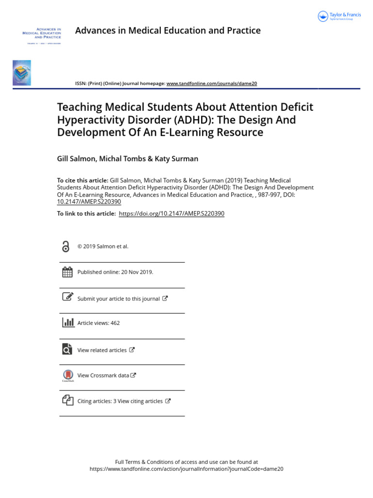 Teaching Medical Students About Attention Deficit Hyperactivity ...