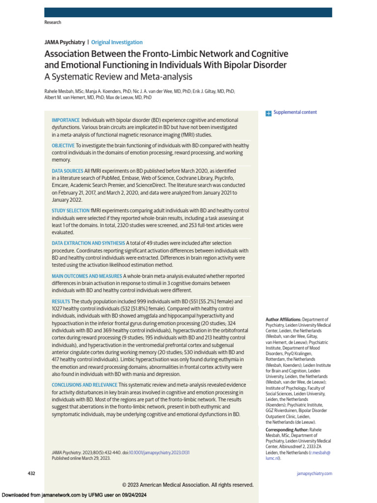 Jamapsychiatry Mesbah 2023 Oi 230006 1682621896.67249 | PDF | Cingulate Cortex | Frontal Lobe