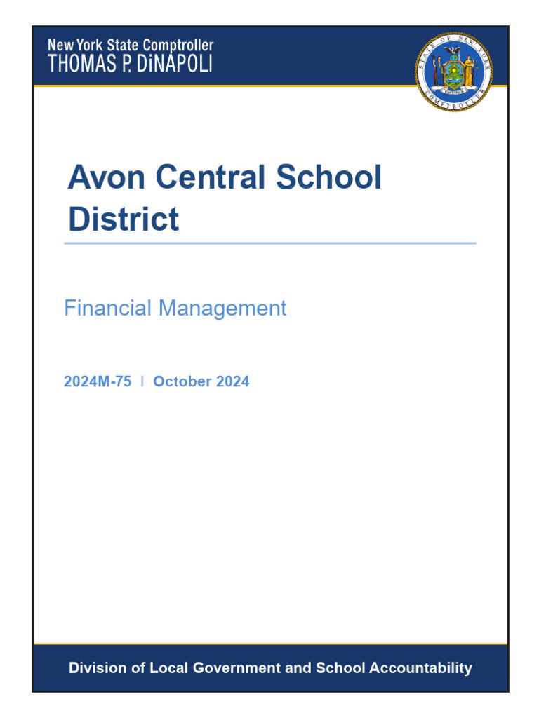 Avon School District Financial Audit 2024 | PDF | Government Budget ...