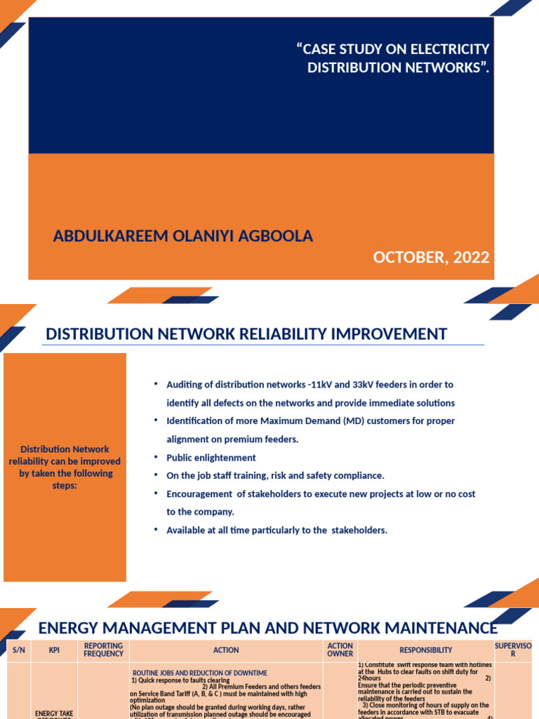 Case Study Presentation On Distribution Networks | PDF | Electric Power ...